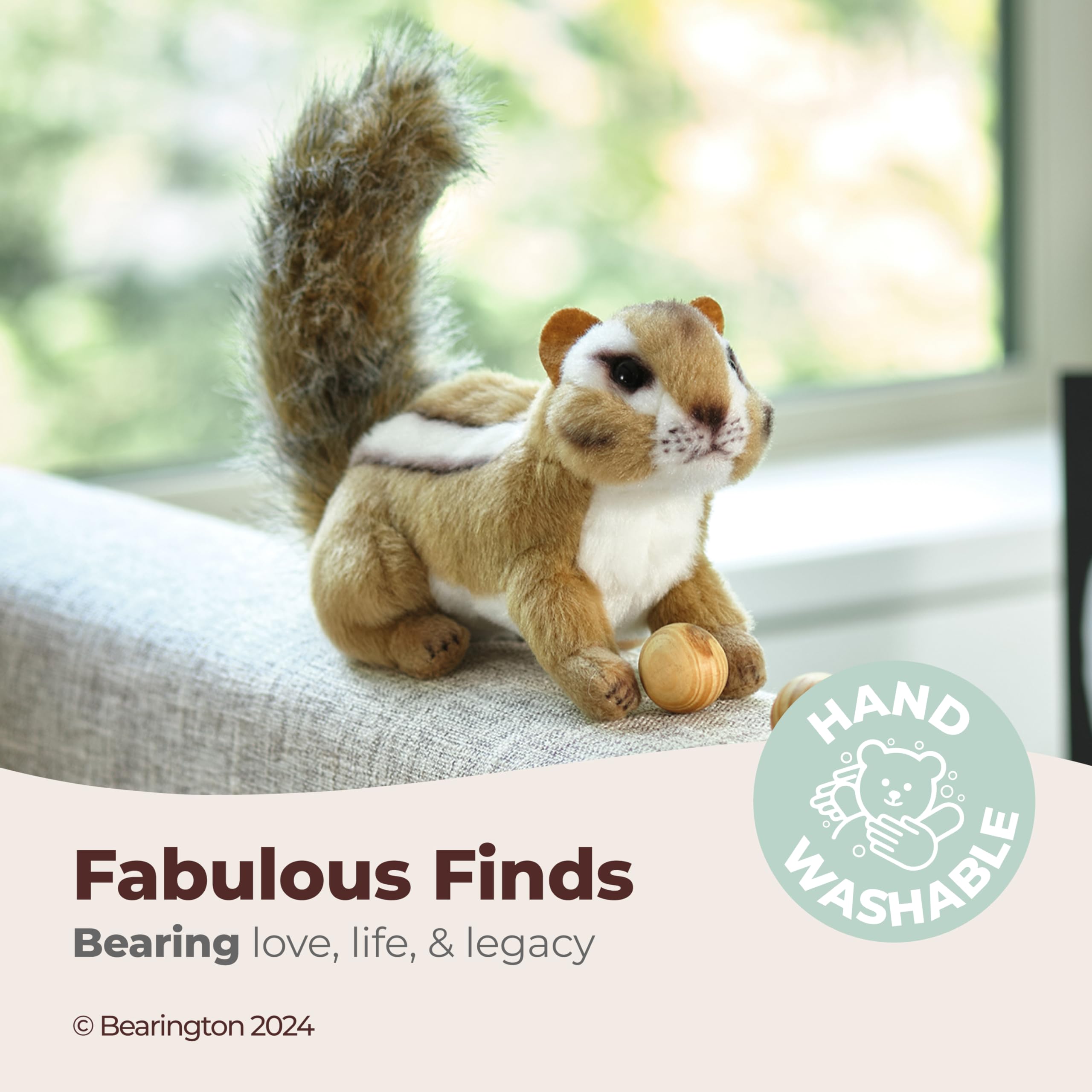 Bearington Collection Chippie Plush Chipmunk Stuffed Animal, 7 Inch