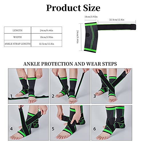 Ankle Support Braces (1Pair), Breathable Ankle Compression Sleeves with Adjustable Wrap,Elastic Ankle Brace Stabilizer for Plantar Fasciitis,Achilles Tendonitis,Sprained Ankle Pain Swelling Relief