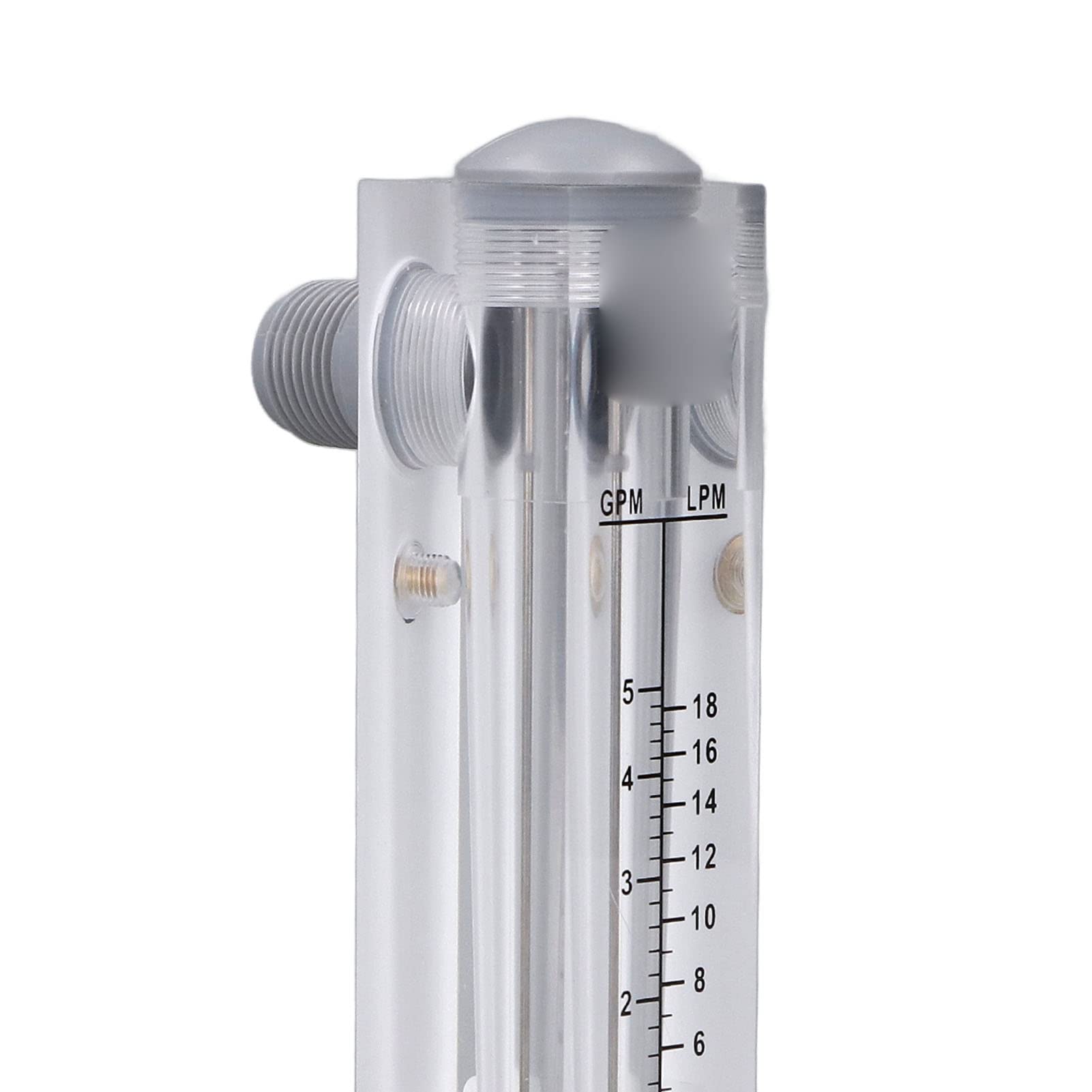 Liquid Flowmeter, Panel Type High Accuracy Water Meter Acrylic Transparent Adjustable Fluid Meter for Measure and Control The Rate of Liquid Medium, 0.5-5GPM