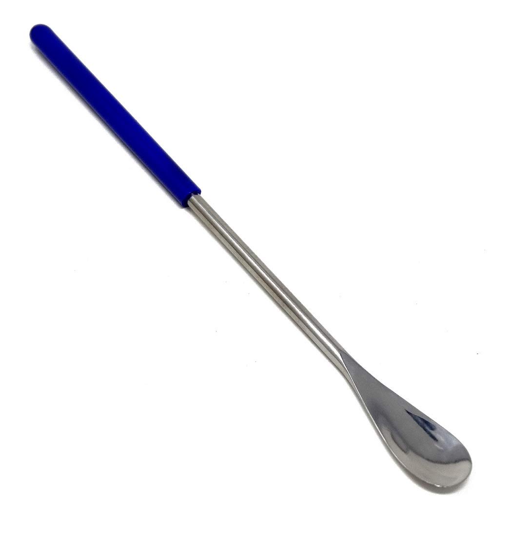 Vinyl Grip Stainless Steel Micro Lab Laboratory Flat Spoon Weighing Spatula Sampler (7 inch)
