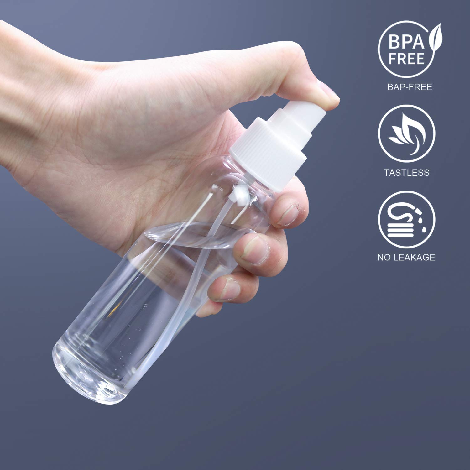 TRENDBOX 4oz Travel Size Spray Bottles, 24 Pack Fine Mist Small Empty Plastic Spray Bottles, Leak Proof BPA-Free Travel Essentials Cosmetic Spray Bottles