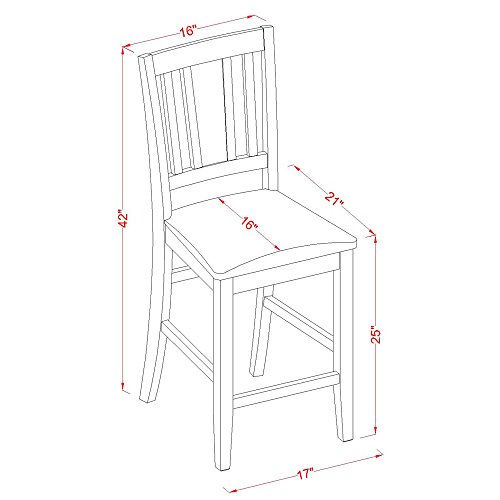 EAST WEST FURNITURE 5 PC counter height Dining room set-pub Table and 4 Kitchen bar stool