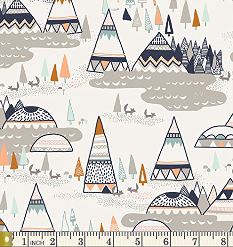 Hello Bear Quilting Bundle | Native American Fabrics | Navy Gray Nursery Fabrics | Indian Summer | Southwestern Quilt Bundle | 9 Fabrics | Art Gallery Fabrics (Half Yards)
