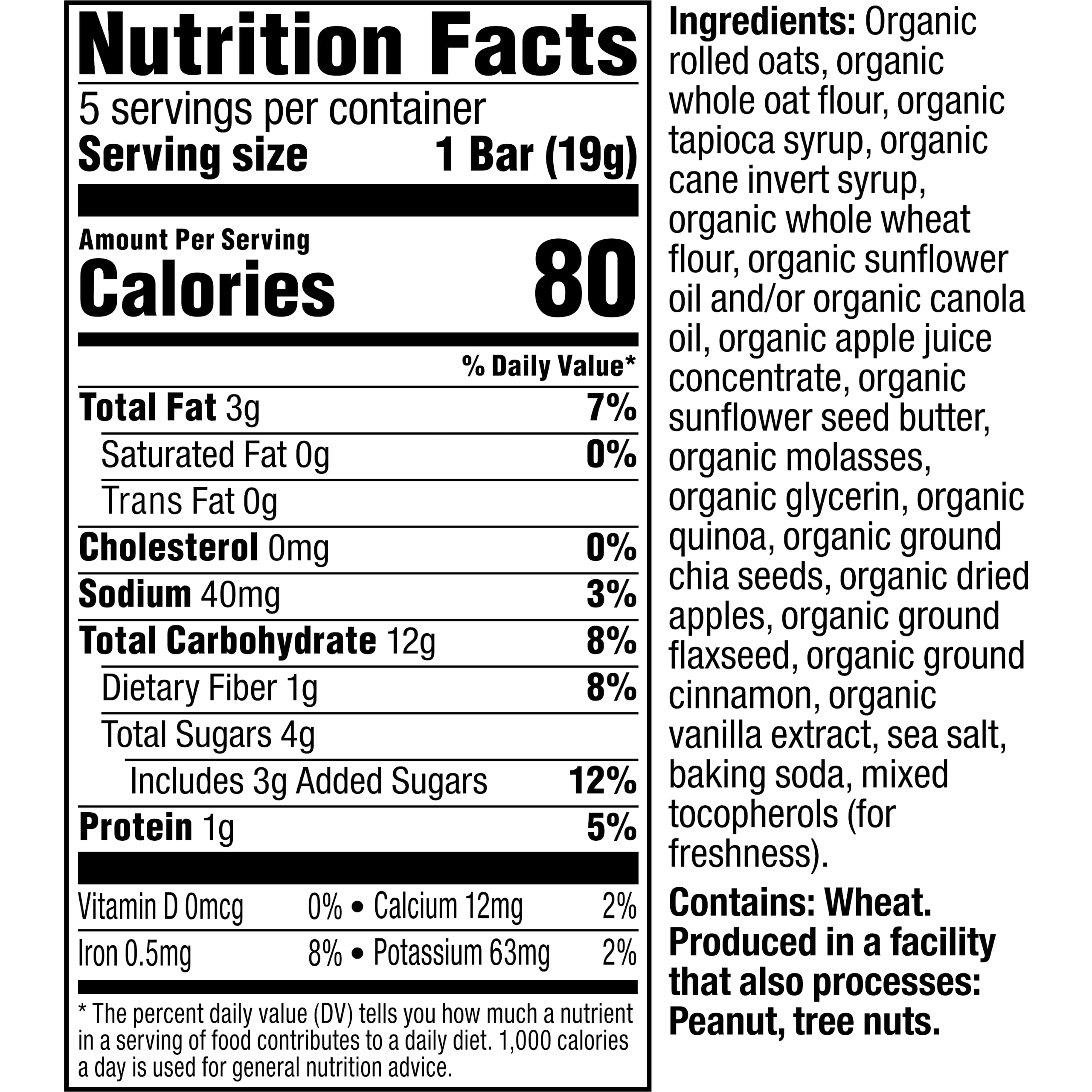 Plum Organics Mighty Morning Bars - Apple and Cinnamon - 0.67 oz Bars (Pack of 5) - Organic Toddler Food Multigrain Snack Bars
