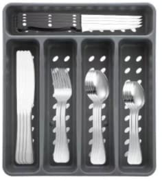 30 Piece Flatware Set for 6, Large Fork, Large Spoon, Small Spoon, Table Knife, Steak Knife