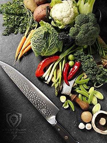 Dalstrong Shogun Series X Damascus Japanese AUS-10V Super Steel Chef Kitchen Knife with G10 Black Handle ABS, 10.25 Inches, Sheath Included