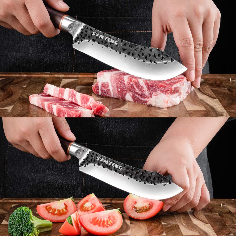 SMTENG 6'' chef knife Vegetable Knife Utility knife Japanese Forged Hammered kitchen Knife