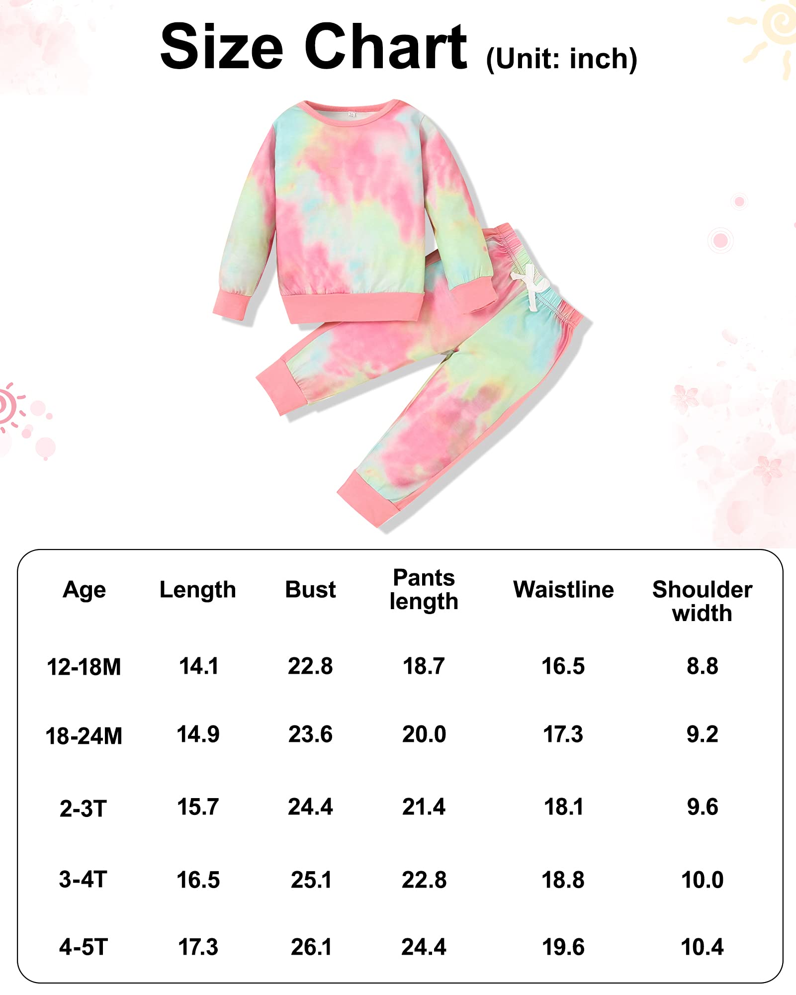 YALLET Toddler Girls Clothes,Baby Girl Fall Outfits Pink Sweatsuit 2 Sets