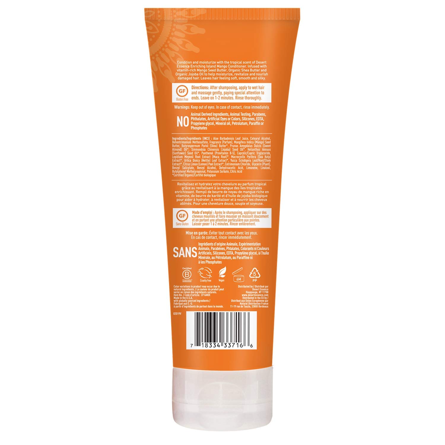 Desert Essence Island Mango Shampoo & Conditioner Bundle - 8 Fl Ounce - Enriching - Shea Butter - Jojoba Oil - Smooth & Silky - Soft & Healthy