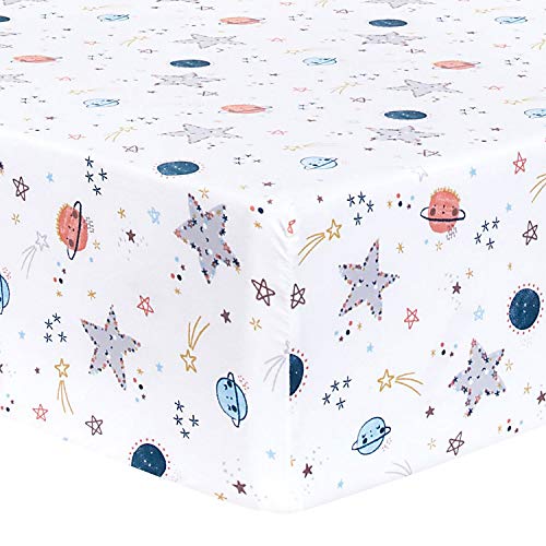 Sammy & Lou Starlight 4-Piece Baby Crib Bedding Set, Includes Quilt, Fitted Crib Sheets Neutral, Crib Skirt, and Plush Toy
