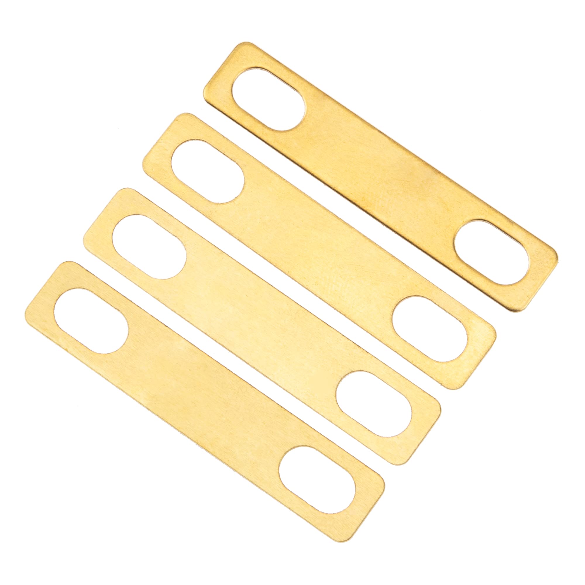 4Pcs Yootones Guitar Neck Shims 2Pcs 0.2mm, 1Pcs 0.5mm & 1Pcs 1mm Thickness Brass Shims Compatible with Guitar Bass Bolt-on Neck Repair(Gold)