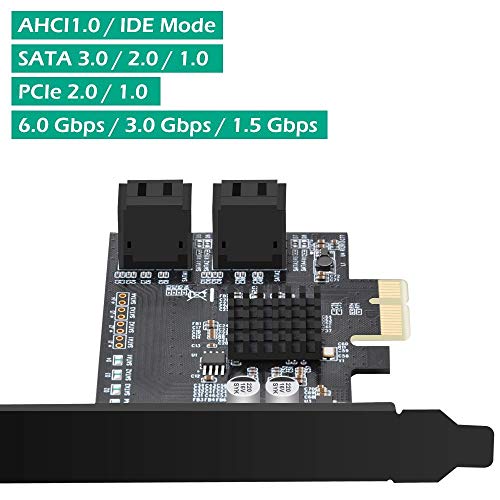 MZHOU PCIE 2.0 X 1 to SATA 4 Port Adapter Card Marvell Chipset Without Raid for Ipfs Mining and Adding Sata 3.0 Devices
