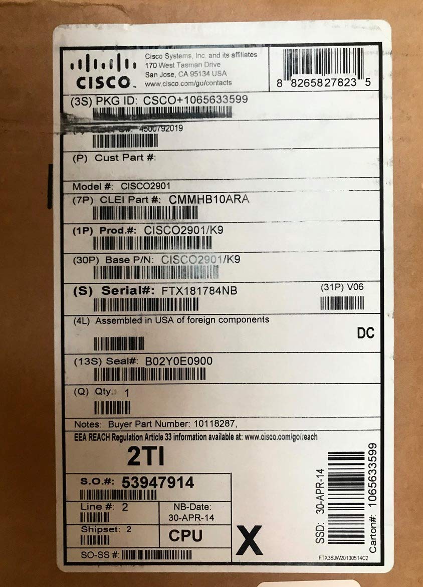 Cisco CISCO2901/K9 2901 Integrated Services Router
