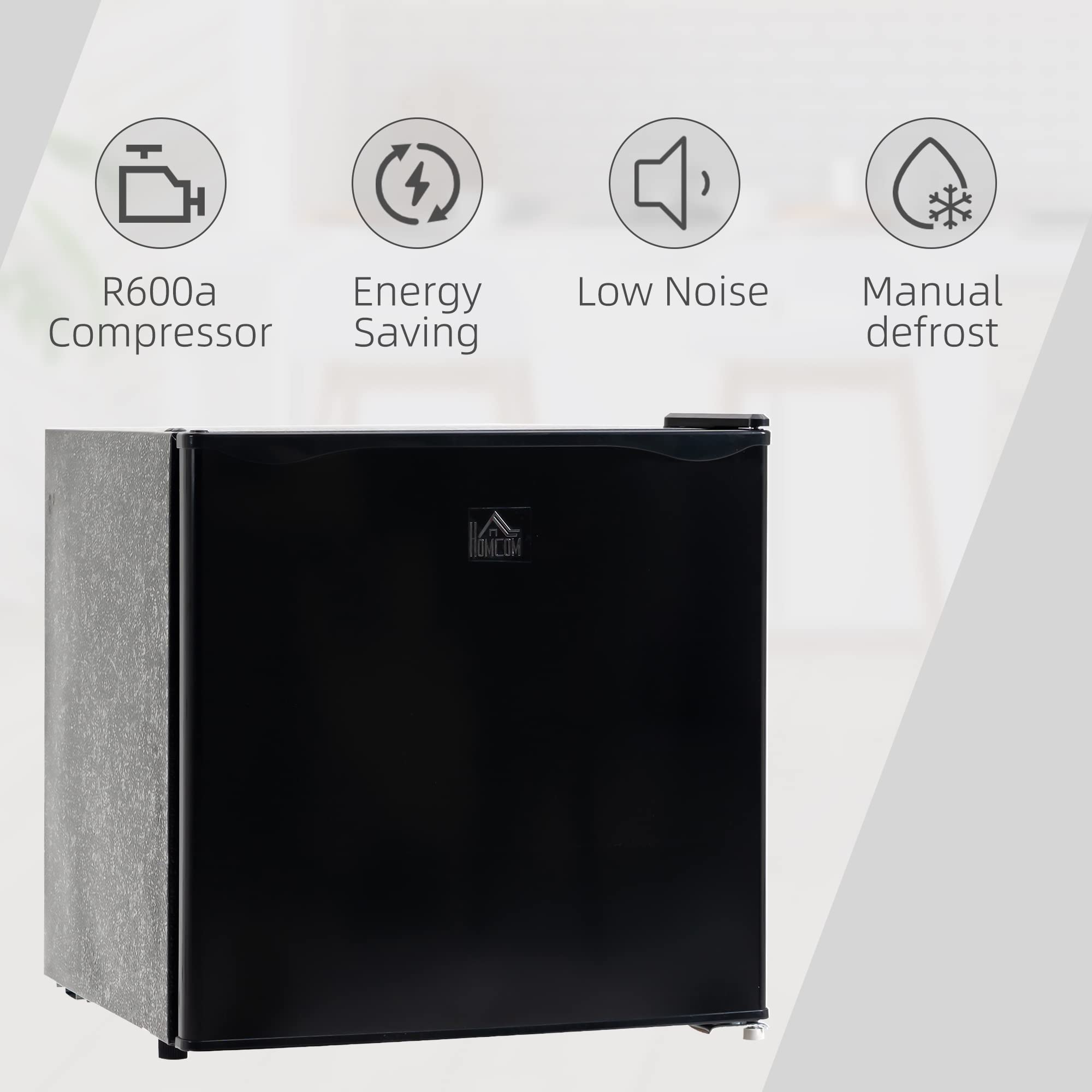 HOMCOM Mini Freezer Countertop, 1.1 Cu.Ft Compact Upright Freezer with Removable Shelves, Reversible Door for Home, Dorm, Apartment and Office, Black