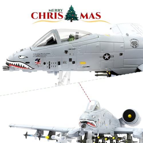 NUOTIE 1/100 A-10 Attack Pre-Build Diecast Metal Aircraft Model Kits Thunderbolt II (Warthog) VX-23 Replica Military for Display Collection or Gift