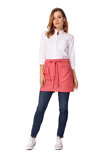 Chef Works Unisex Medford Half Bistro Apron, Coral, One Size