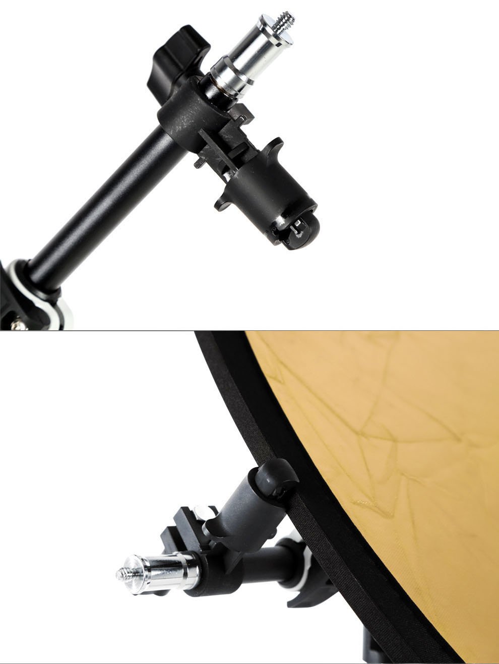 Fotoconic Multi Functional Reflector Holder, Boom Arm, Background Crossbar (21"-49" / 53-125cm) with Solid Locking Metal Swivel Head Grip