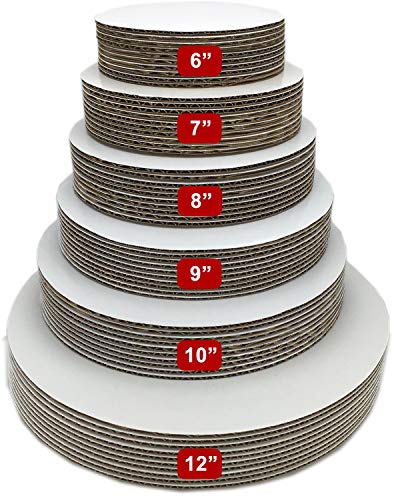 Hobbyland Cake Boards Circle White Coated Greaseproof (7" Round, 10 Cake Boards)