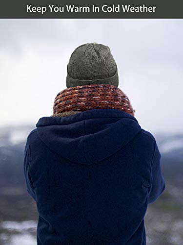 4 Pieces Winter Beanie Hat Winter Knit Hat Warm Ski Hat Thick Beanie Brim Cuff Beanie Cap for Men and Women