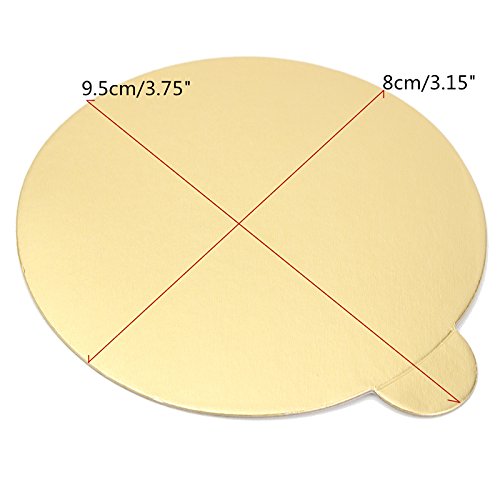 Darnell Nehemiah 100pcs/Set Round Mousse Cake Boards Gold Paper Cupcake Dessert Displays Tray Wedding Birthday Cake Pastry Decorative Tools Kit
