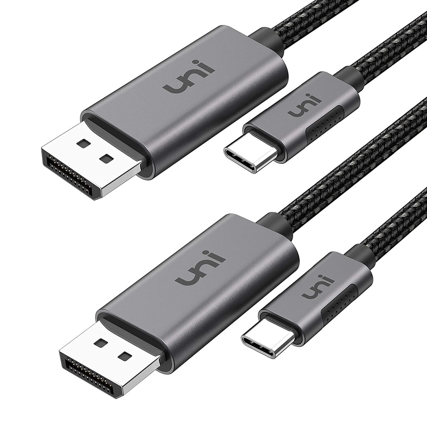 uni USB C to DisplayPort Cable 4K@60Hz, 2K@165Hz DP Cable [Thunderbolt 3 Compatible] for MacBook Pro, MacBook Air/iPad Pro 2020/2018, XPS 15/13 (6ft-2 Pack)