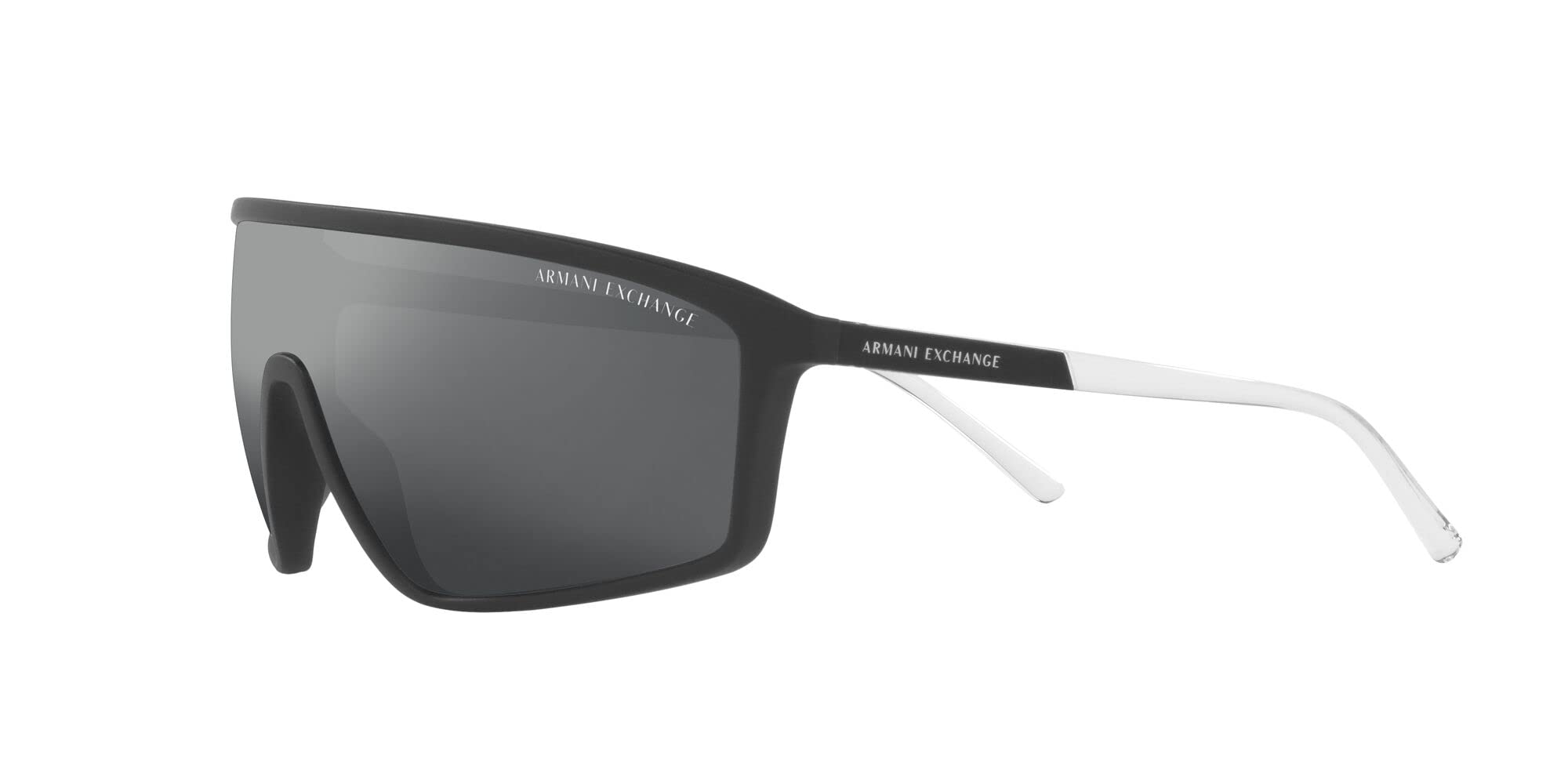 A|X ARMANI EXCHANGE Men's AX4119S Rectangular Sunglasses, Matte Black/Grey Mirrored Black, 37 mm