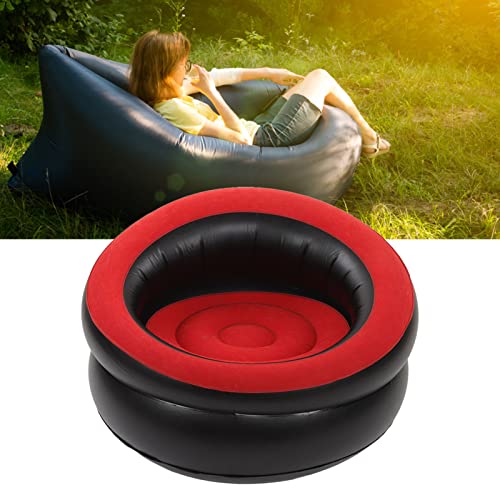 ASHATA Inflatable Leisure Sofa, Simple Sofa Flocking Couch, Inflatable Chair Ergonomic Design Air Chaise Lounge Portable Blow Up Sofa, for Room Balcony Garden Terrace (Red)