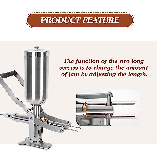 Commercial Churro Filler, 4.5L Manual Churro Maker Machine, Core Diameter: 6 mm, Stainless Steel Fruit Donut 商用油条灌装机,4.5 升手动油条制造机,芯直径:6 毫米,不锈钢水果甜甜圈灌装机,适用于餐厅、自助餐厅、面包店、家庭Filling Machine, for Restaurant