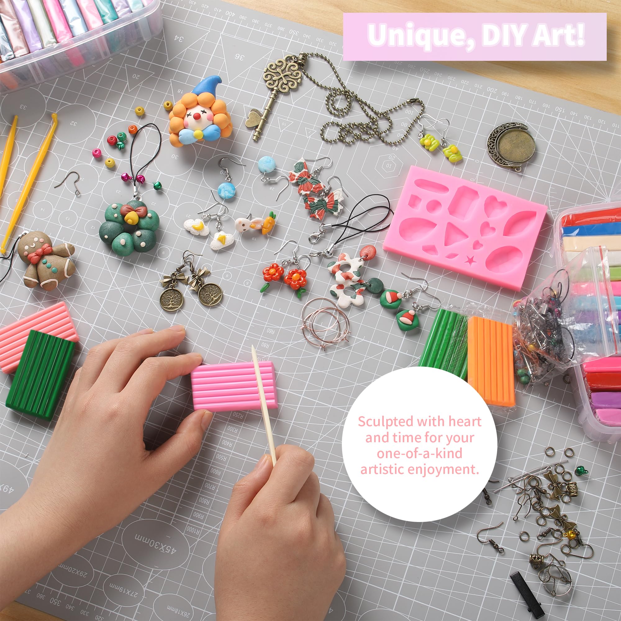 Aestd-ST Polymer Clay 85 Colors, Modeling Clay for Kids, Oven Bake Molding Clay Kit,DIY Starter Clay Sets with Sculpting Tools and Accessories, Art and Craft Gifts for Kids and Adults.