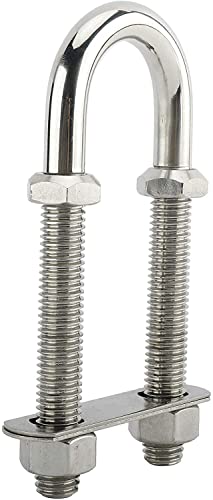 YaeMarine 2-Pack 1/2" Stainless Steel Marine Boat Stern Bow Eye Tie Down U Bolt, Thread Length 2-1/2" Total Length: 4" (Dia. 1/2" x 4" Total Length)