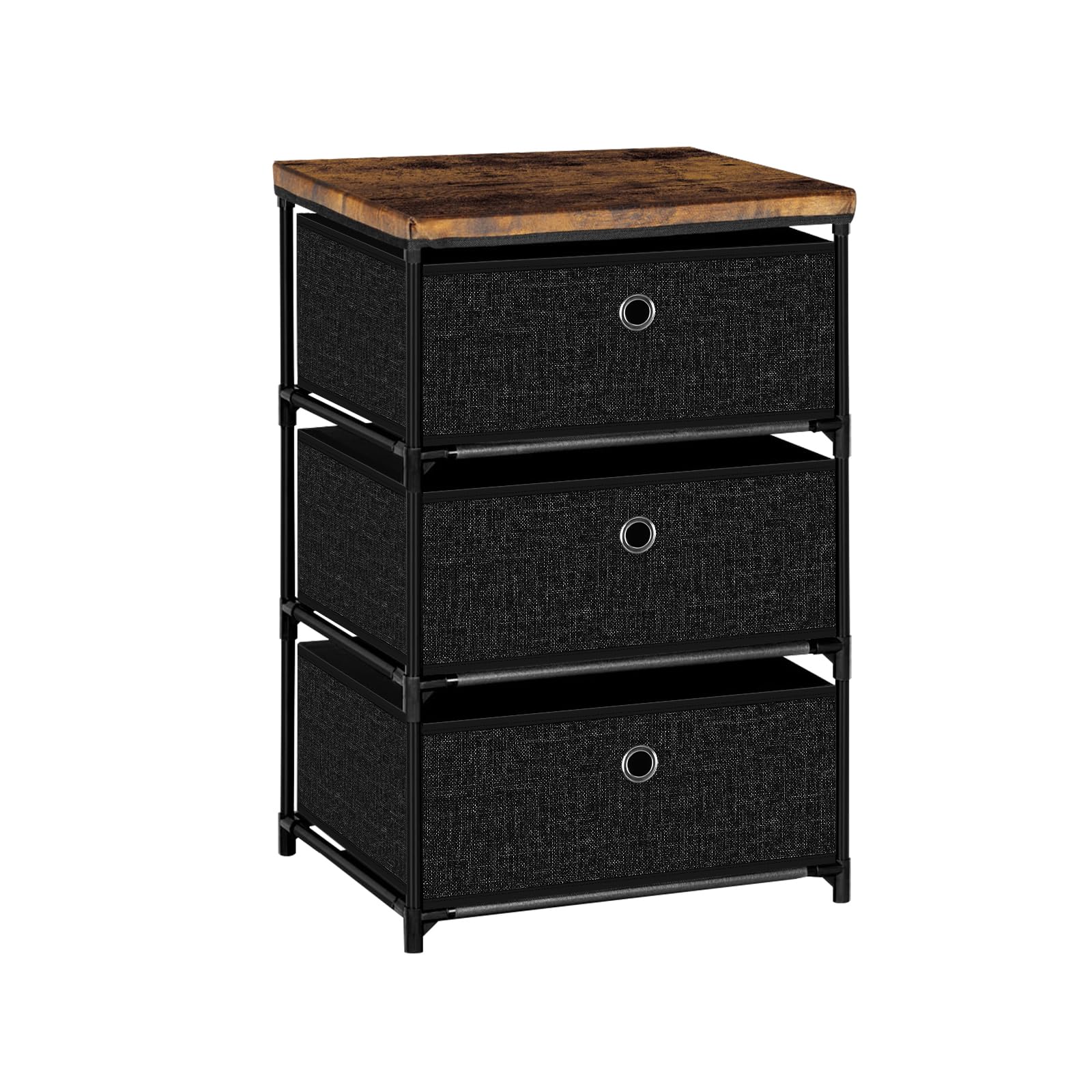 VASICAR Nightstand with 4 Drawers, Clothes Storage Organizer, Small Fabric Dresser for Bedroom, Closet, Entryway, Hallway, Nursery, Dorm