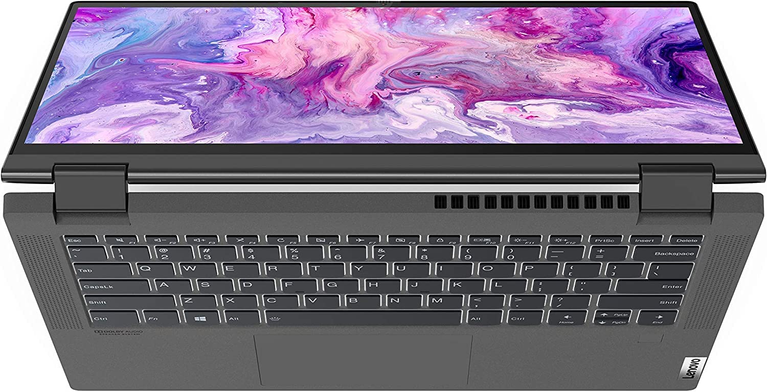 Lenovo IdeaPad Flex 5 14" Convertible Laptop, FHD (1920 x 1080) Touch Display, Intel Core i5-1035G1 Processor, 8GB DDR4 Onboard RAM, 128GB SSD, Intel UHD Graphics, Win 10, 81X1004RUS, Graphite Grey