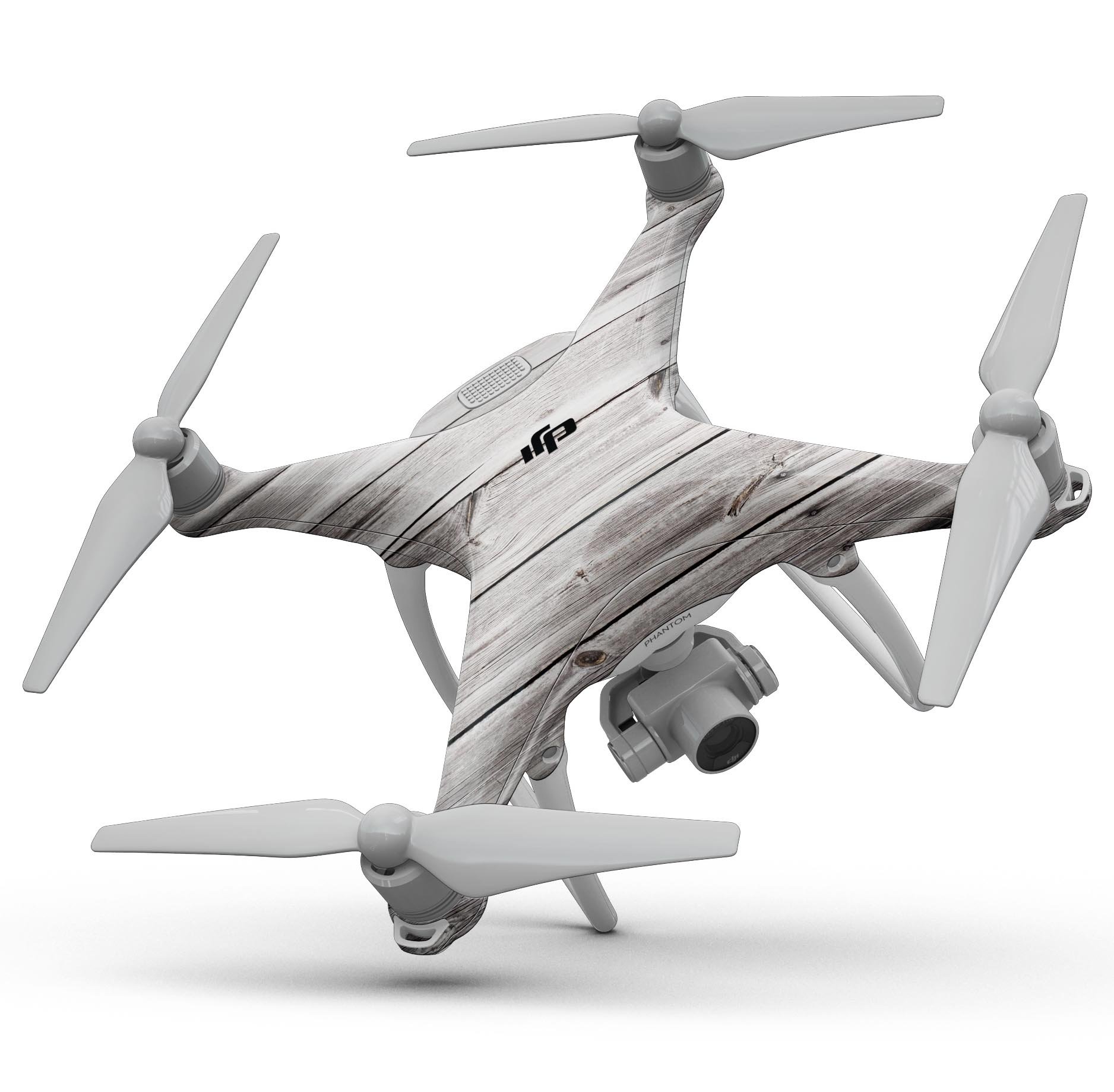 Design Skinz Design Skinz Aged White Wood Planks Full-Body Wrap Decal Skin-Kit Compatible with The Drone DJI Phantom 3/Phantom 3 Pro