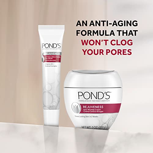 Pond's Anti-Wrinkle Cream and Eye Cream Anti-Aging Face Moisturizer Rejuveness With Vitamin B3 and Retinol Complex, 7 Ounce (Pack of 2)