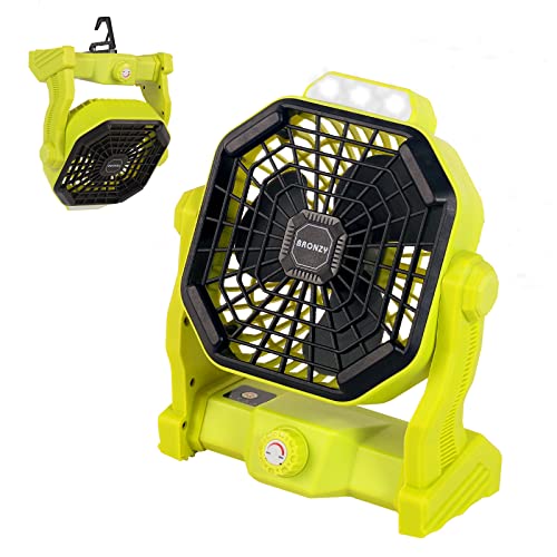 Camping Fan Rechargeable,Portable Battery Operated Fan with Light & Hook,Personal USB Small Desk Tent Fan 270°Head Rotation & Stepless Speed for Camping Accessories, Bedroom, Table, Tent, Travel