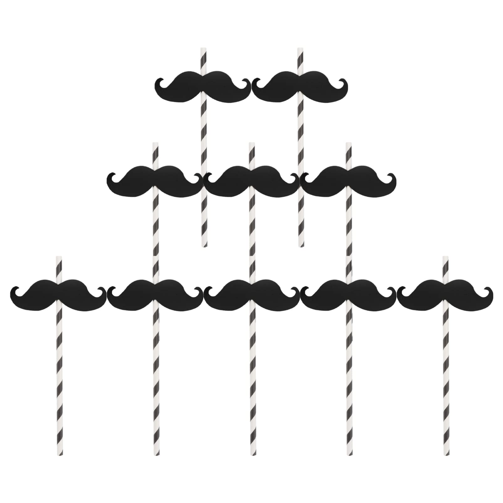 ABOOFAN Wedding Decor 40 Pcs Mustache Party Moustache Paper Straw Little Man Straw Decor Christmas Paper Straws Straws Striped Paper Coffee Decor