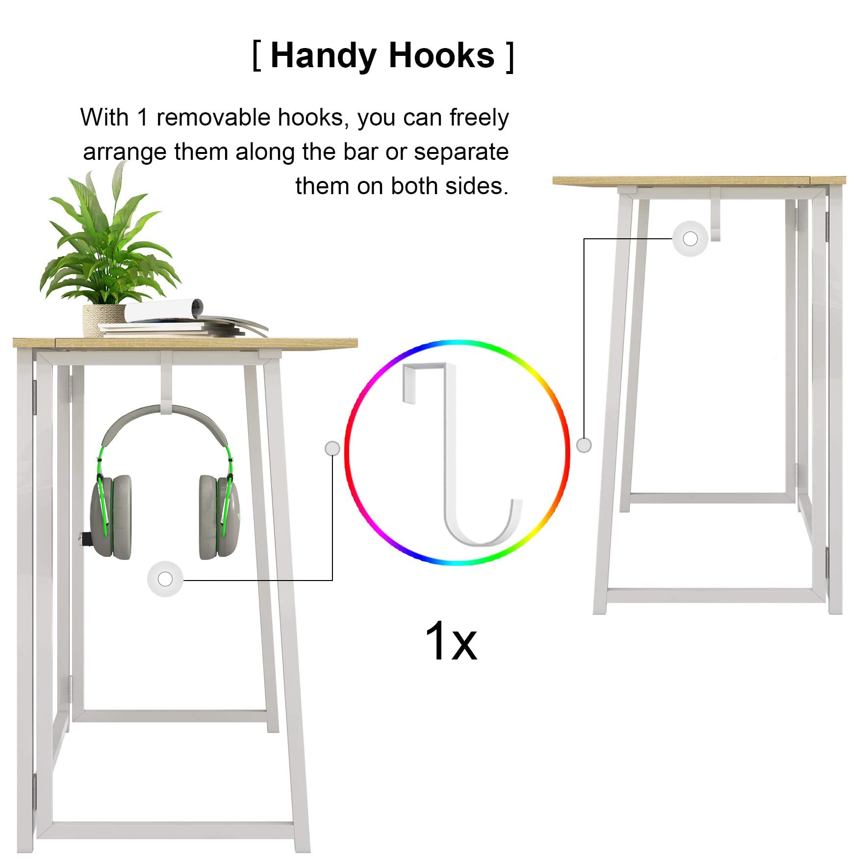 4NM 31.5" Small Desk with Storage Bag, Simple Assembly Folding Computer Desk Home Office Desk Study Writing Table for Small Space Offices - All Black