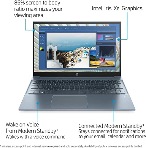 HP Newest 15 Pavilion Laptop, 15.6" Full HD Touchscreen, 12th Gen Intel Core i7-1255U Processor, 16GB RAM, 1TB SSD, Backlit Keyboard, Wi-Fi 6, HDMI, Windows 11 Home, Blue