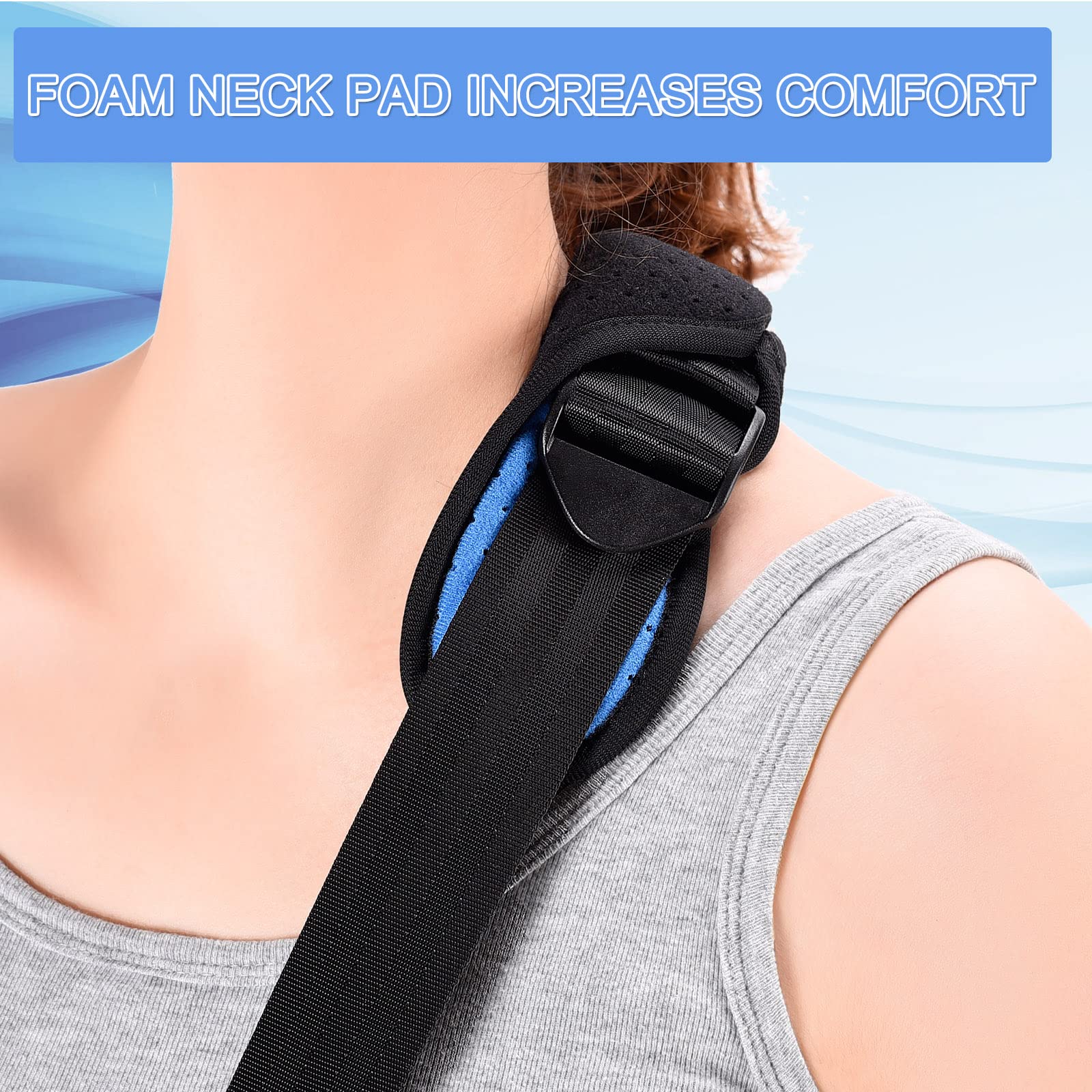 Aastin Arm Sling Shoulder Immobilizer for Women, Men, Teenagers, Adjustable Shoulder Sling Strap with a Foam Neck Pad for Wrist, Elbow, Shoulder Injury (Medium)