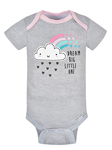 Gerber Baby Girl's 8-Pack Short Sleeve Onesies Bodysuits, Clouds, 3-6 Months