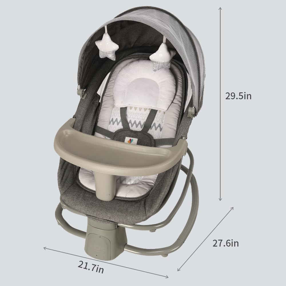 4-in-1 Baby Swing for Infants with Dinner Plate, Electric Rocking Chair,app contro on Your Phone,Adjustable backrest