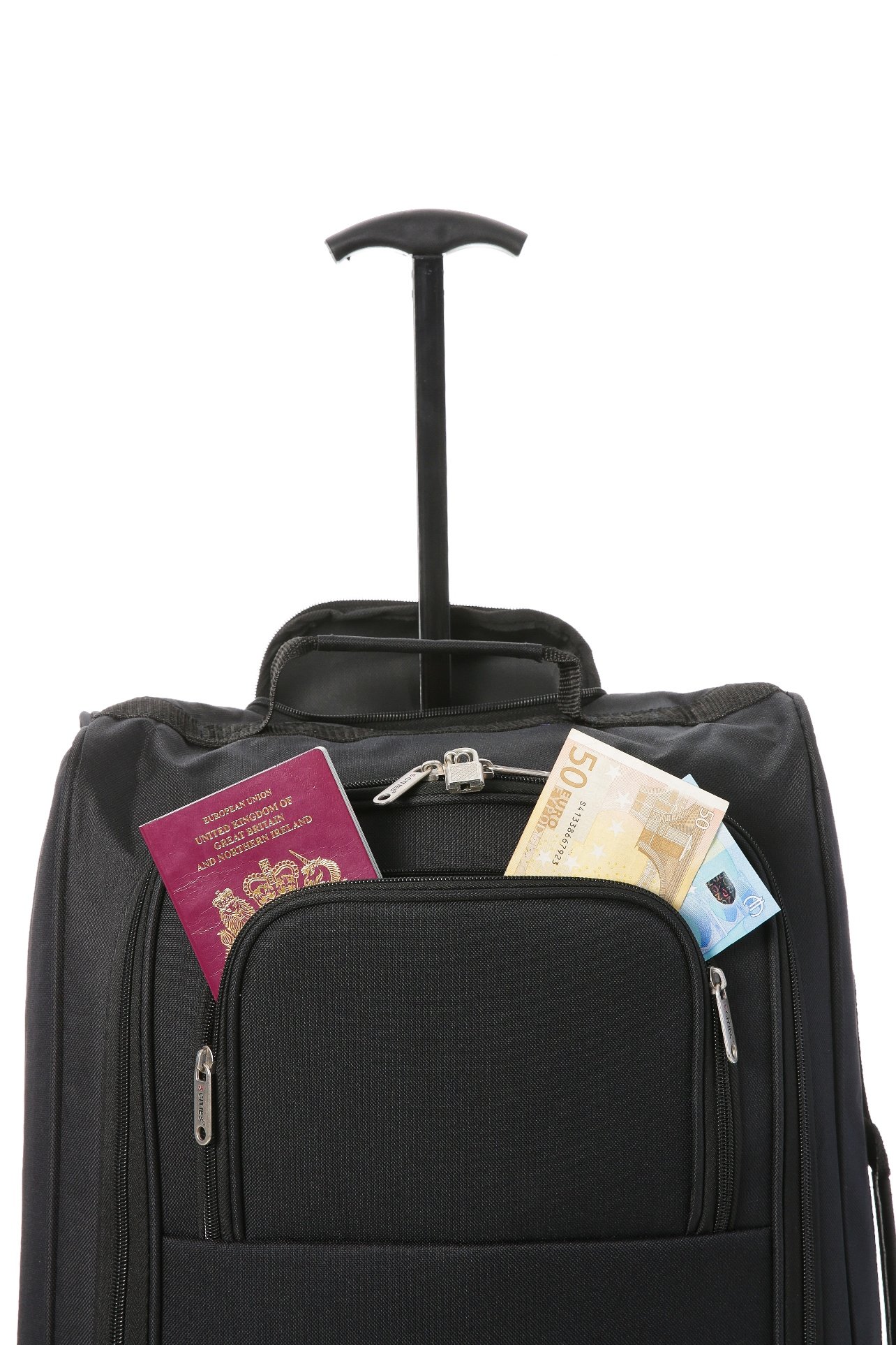 5 Cities Ryanair Cabin Approved Main and Second Set - Carry On Both! Hand Luggage, 55x35x20cm, 42.0 L, Black