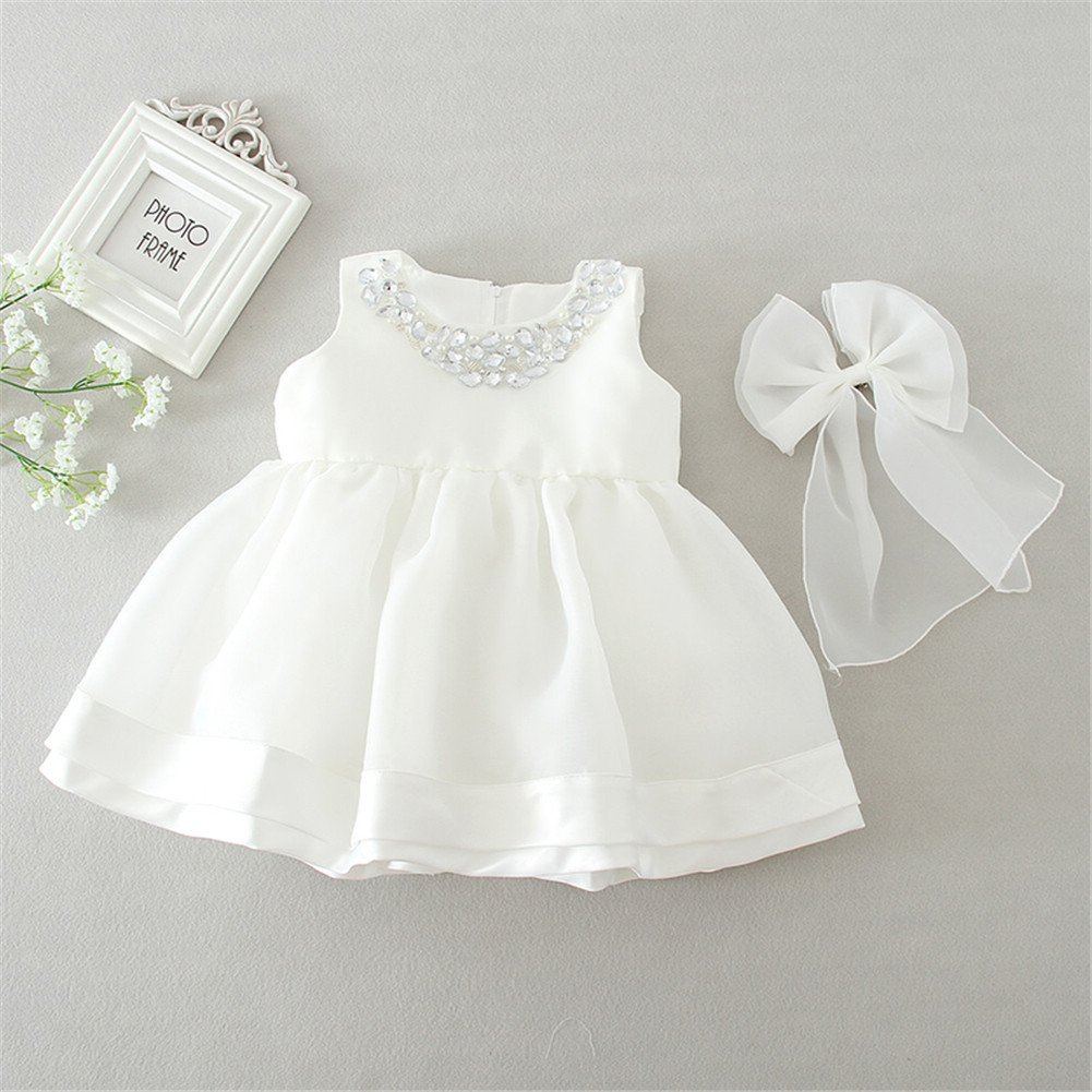 Coozy Baby Girl Dress Christening Baptism Gowns Flower, Ivory, Size 6-12 Months