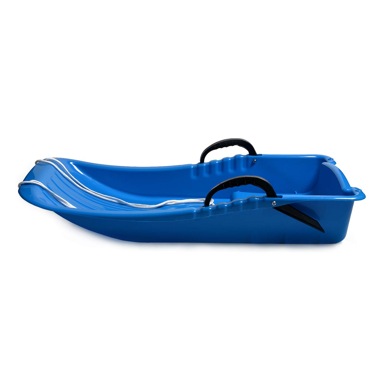 AGPTEK 31 Inch Winter Outdoor Toboggan Snow Sled Downhill Snow Board for Boys Girls, with Brakes & Pulling Rope,Blue