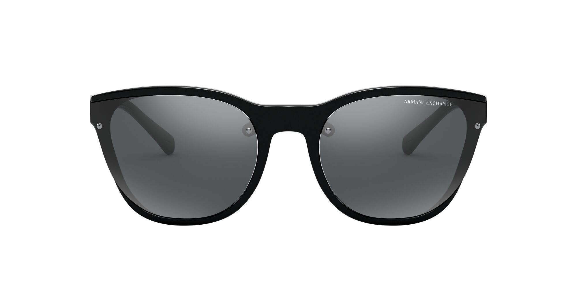 A|X ARMANI EXCHANGE Women's Ax4097s Square Sunglasses, Shiny Black/Light Grey Mirrored/Black, 60 mm
