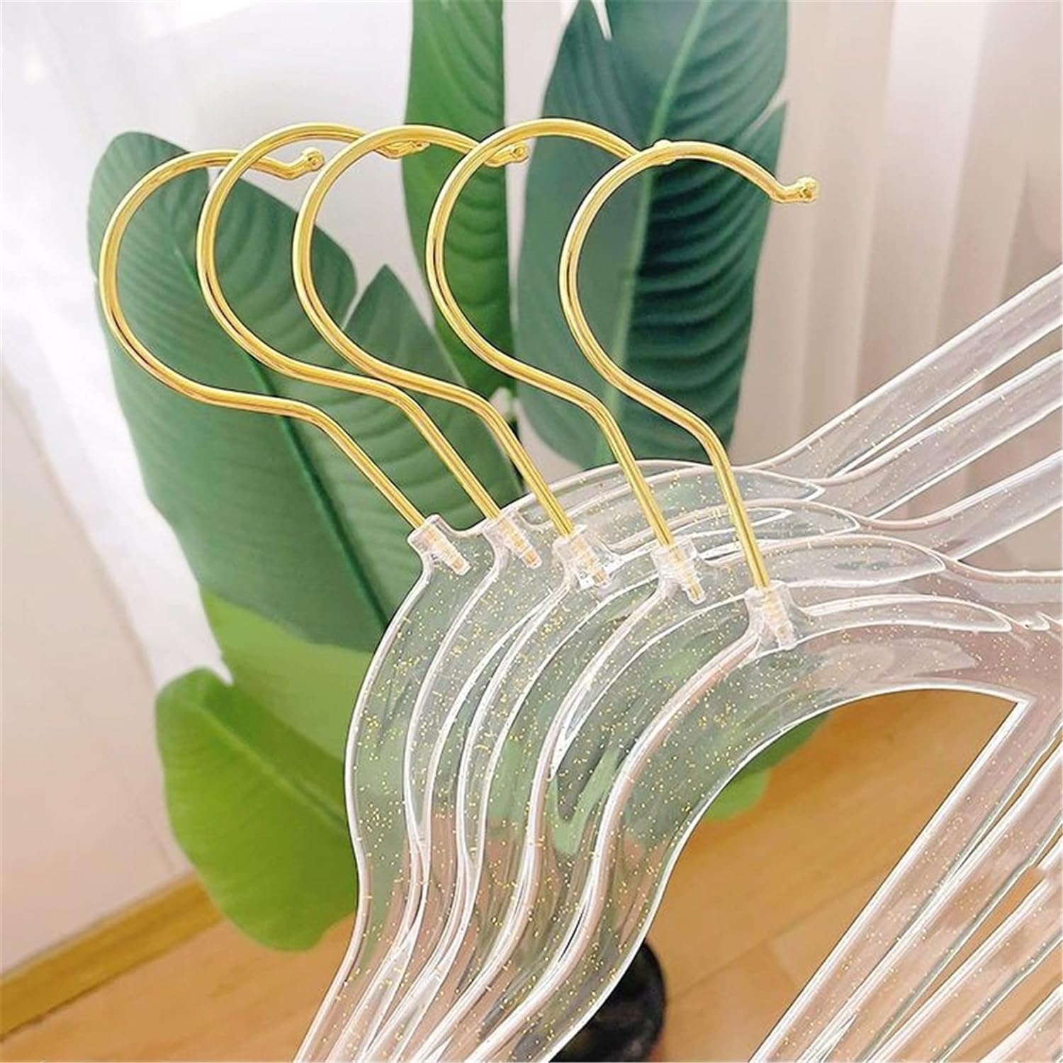 Clear Clothes Hangers 16", 20 Pack Plastic Coat Hanger for Adult Closet, Durable Bling Ganchos de Ropa with Swivel Hook, Notched Shoulders & Ultra-Thin Space Saving Laundry Hanger for Dress Suits
