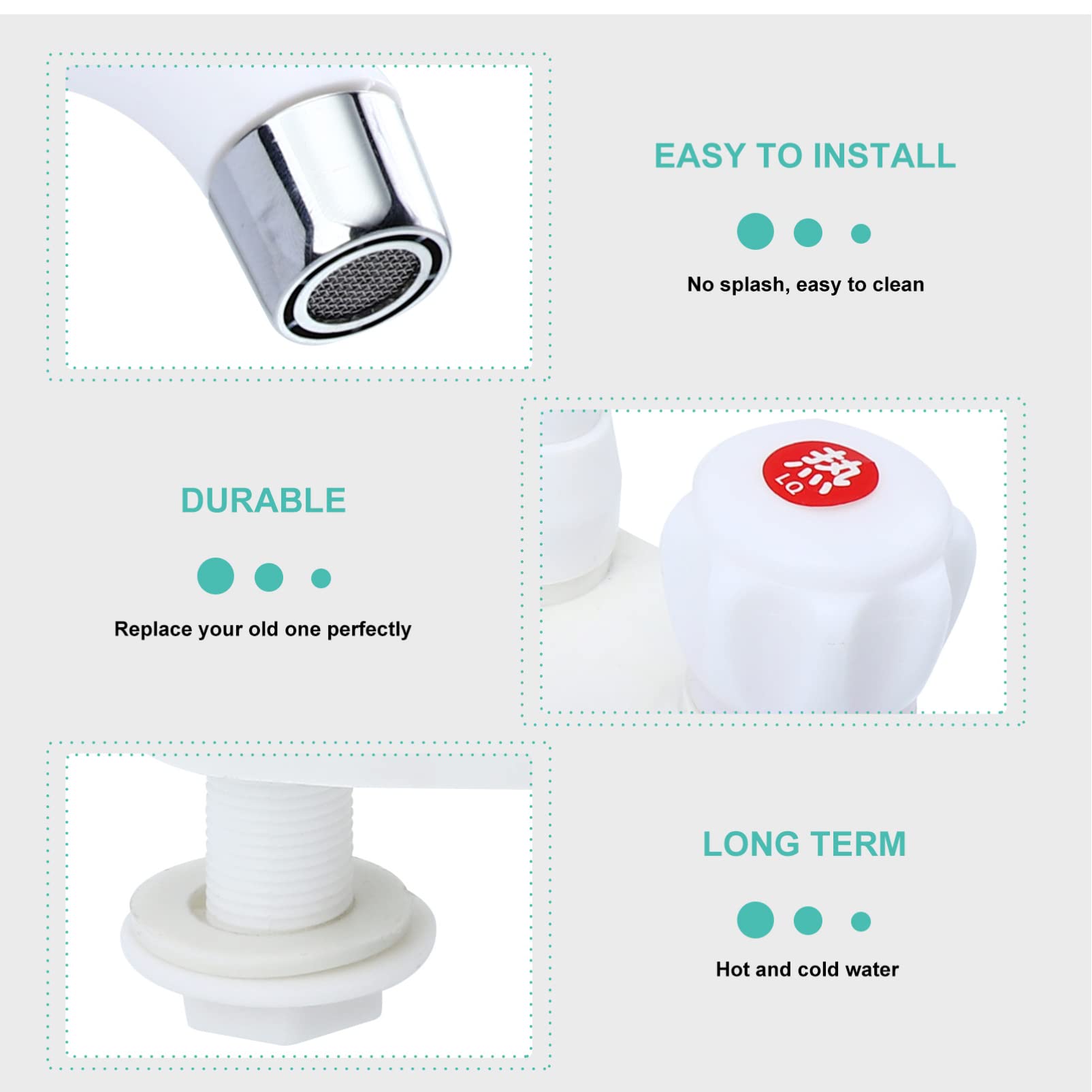Faucets Sink Plastic Handle: Tap with Bath for Mixer Side Head Handle Bathroom - Home Sinks Spout Basin Practical Faucet Nozzle Double Lavatory Kitchen Sprayer Swivel