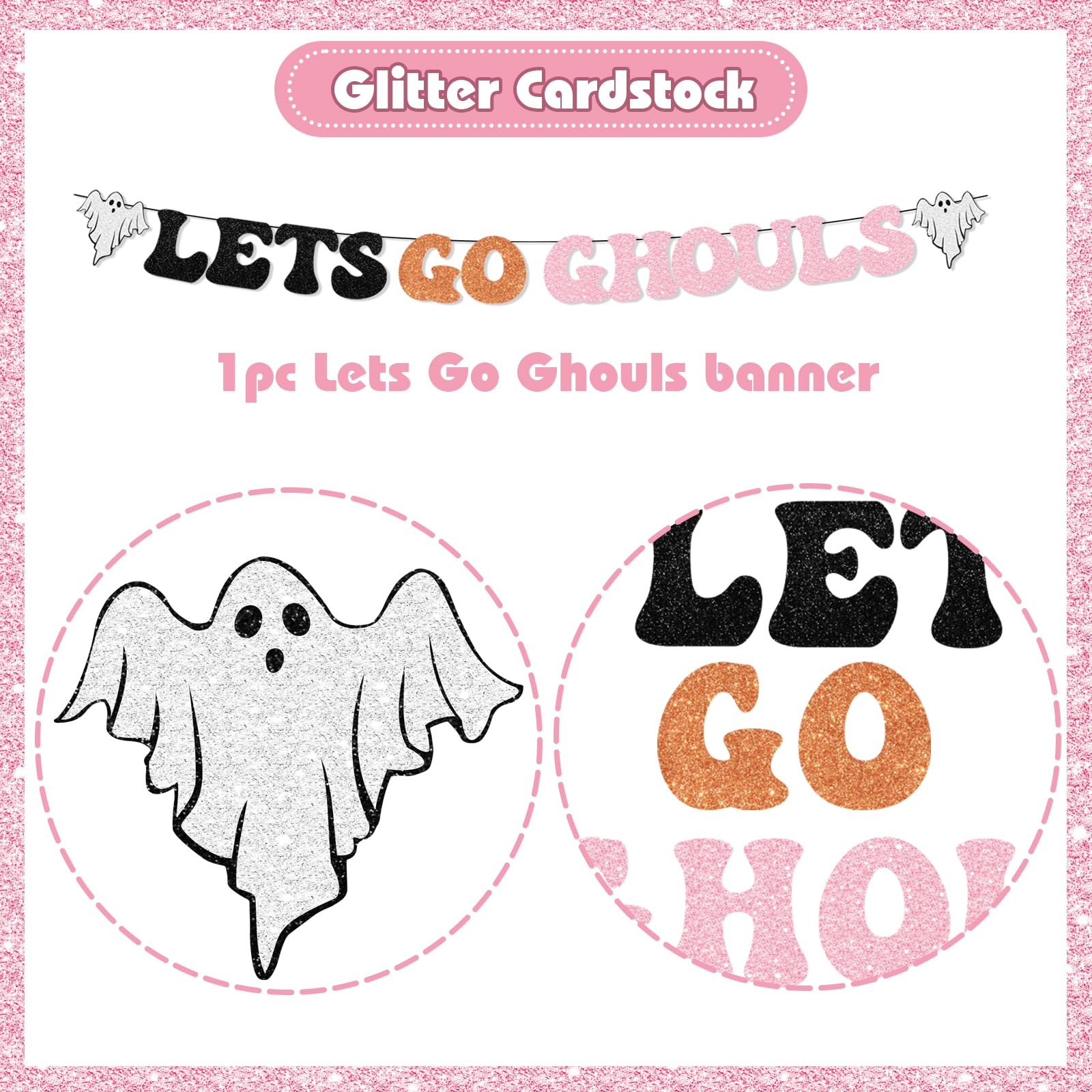 Balterever Halloween Bachelorette Party Decoration Let's Go Ghouls Party Decorations Banner with Bride to Be Sash for Halloween Bridal Shower Engagement