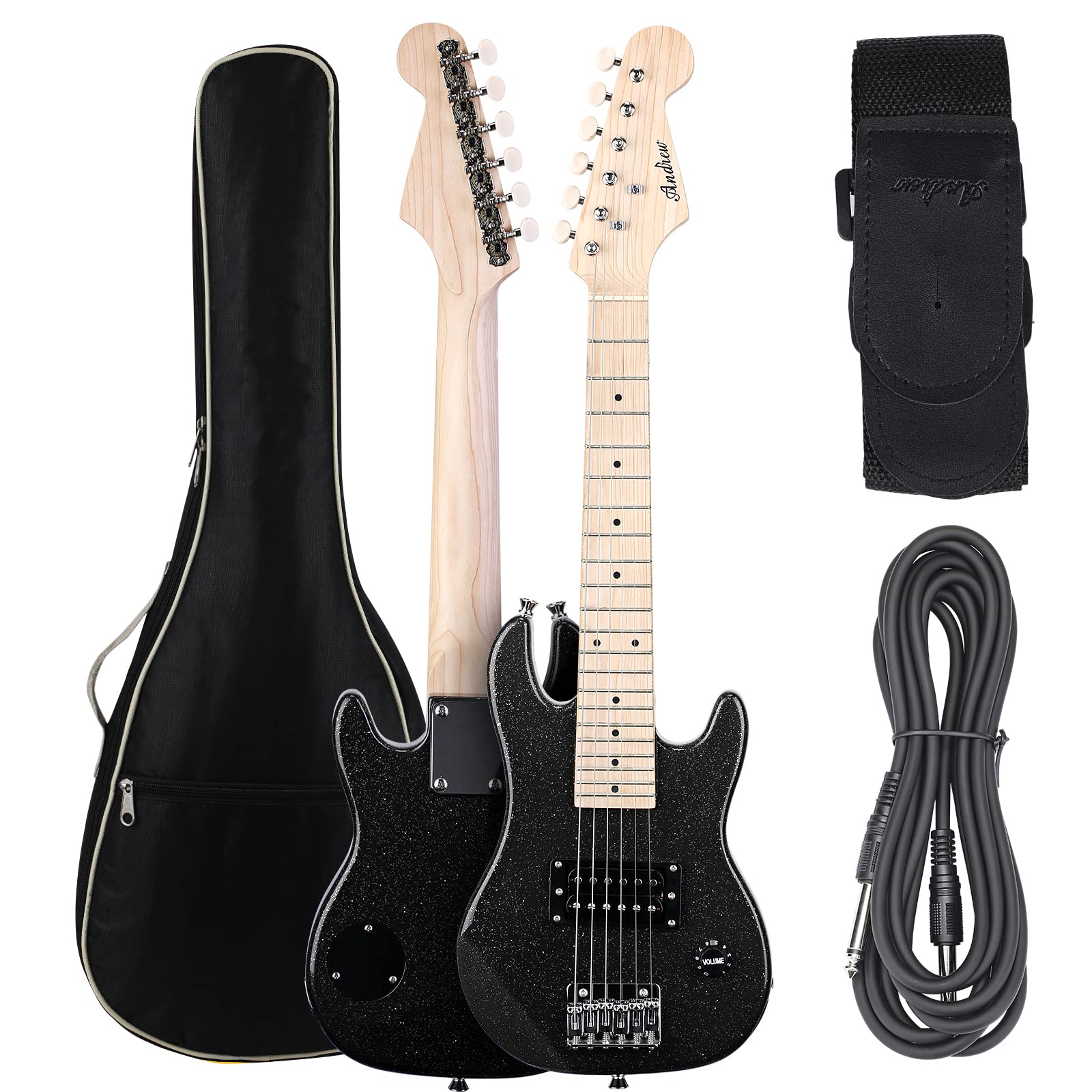 30" Kids Electric Bass Guitar, Complete beginner Kit with Picks, Gig Bag, Strap, Cable & Accessory Kit for Kids/Beginners