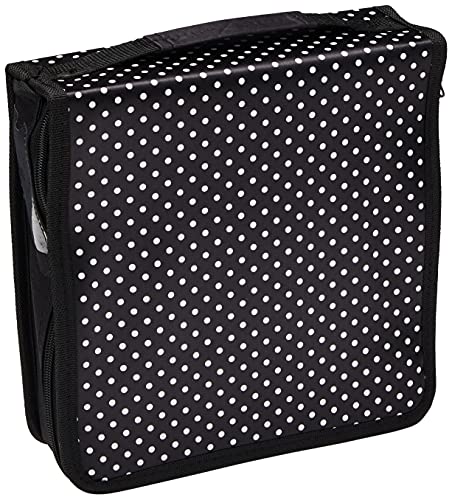 docrafts Papermania Stamp and Die Storage, Black with White Polka Dots